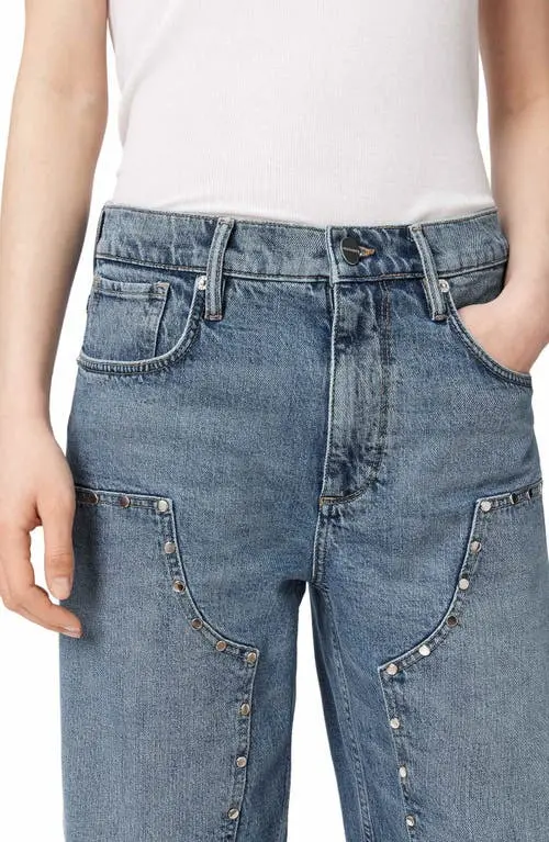 ALLSAINTS Sadie Studded Wide Leg Jeans