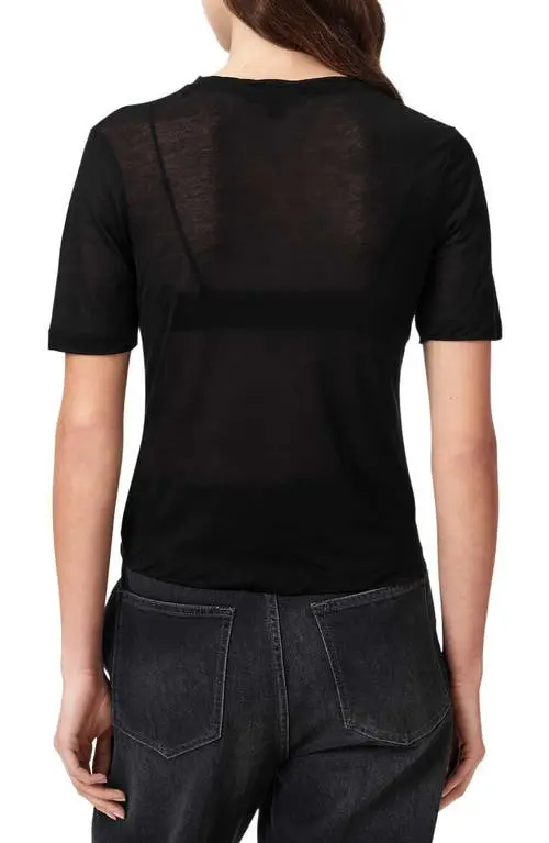 ALLSAINTS Athea Sheer Graphic Tee - Black