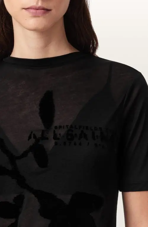ALLSAINTS Athea Sheer Graphic Tee - Black