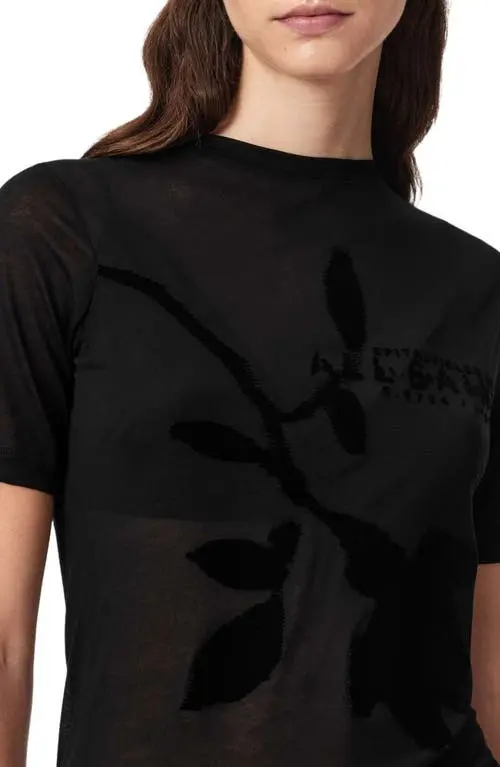 ALLSAINTS Athea Sheer Graphic Tee - Black