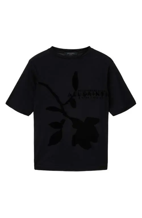 ALLSAINTS Athea Sheer Graphic Tee - Black