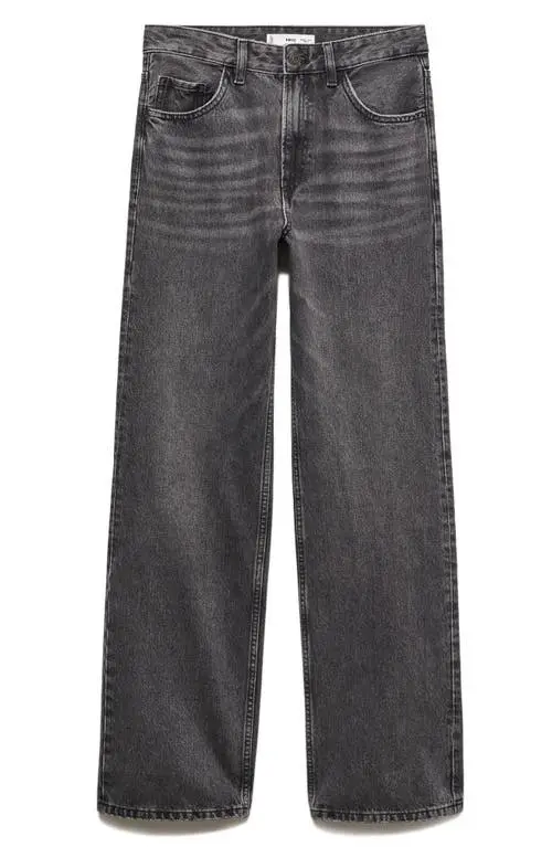 Mango Mid Rise Straight Leg Jeans