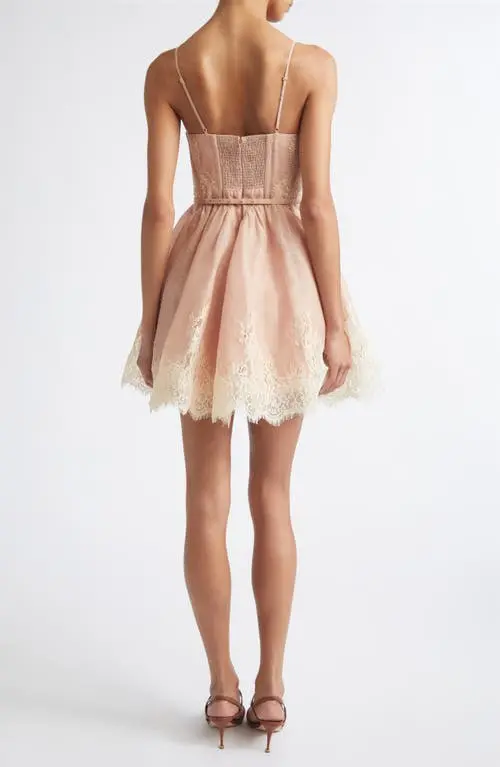 Zimmermann Valiant Lace Trim Corset Minidress
