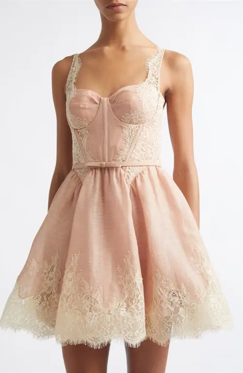 Zimmermann Valiant Lace Trim Corset Minidress