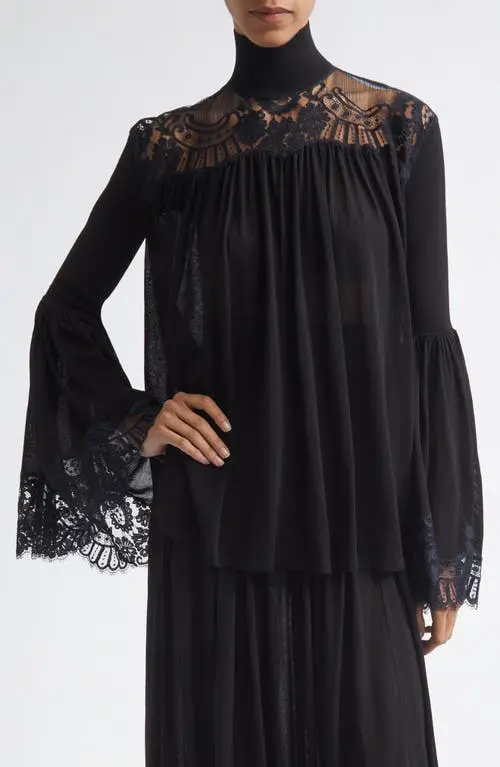 Zimmermann Valiant Lace Trim Turtleneck Sweater
