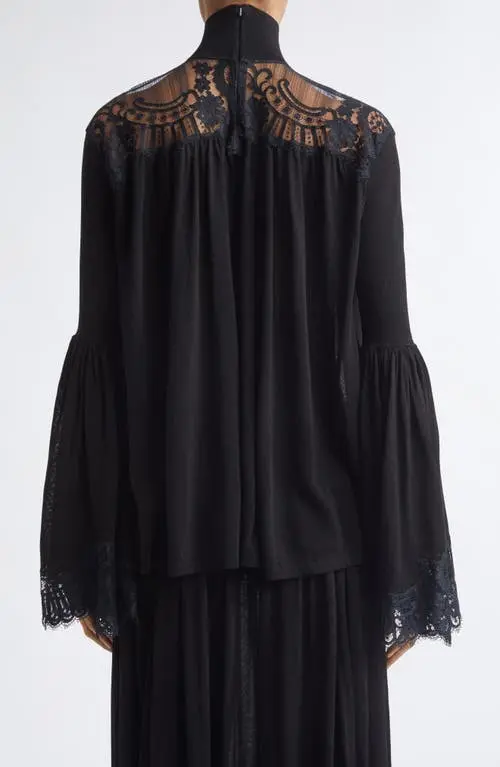 Zimmermann Valiant Lace Trim Turtleneck Sweater