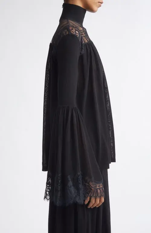 Zimmermann Valiant Lace Trim Turtleneck Sweater