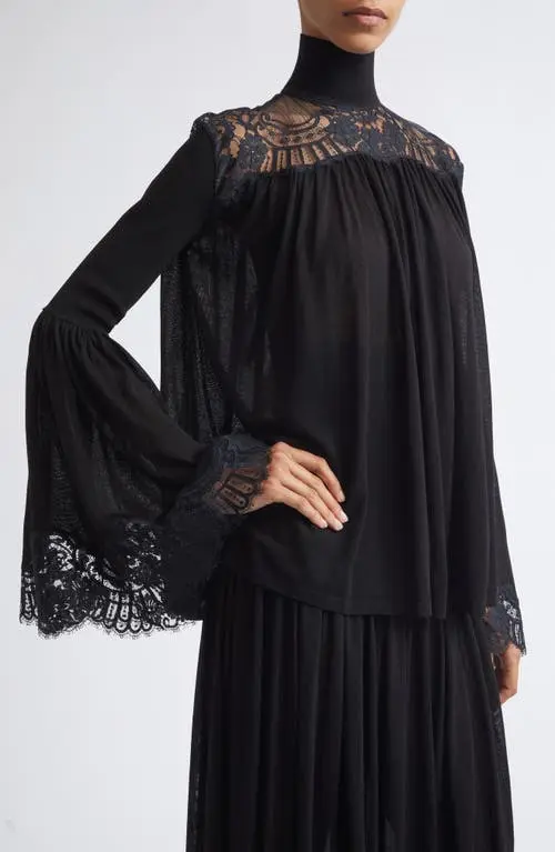 Zimmermann Valiant Lace Trim Turtleneck Sweater