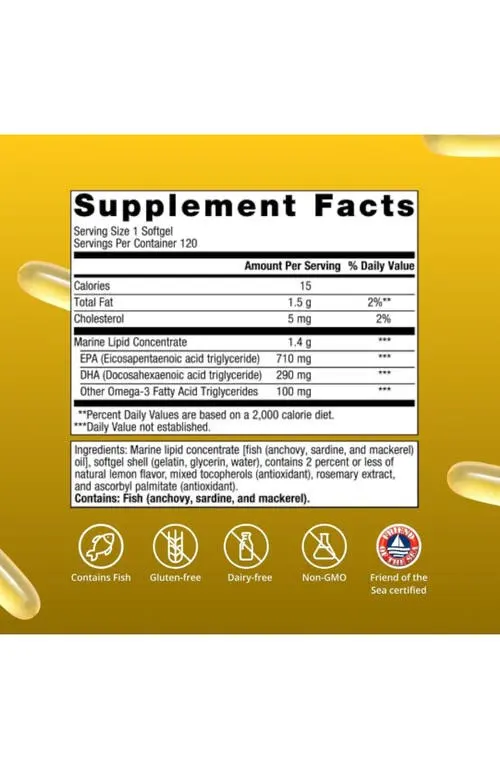 METAGENICS Omegagenics High Potency Omega-3 Fish Oil Supplement