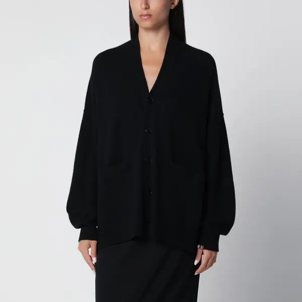 Extreme Cashmere Asymmetrical Cashmere Cardigan - Black