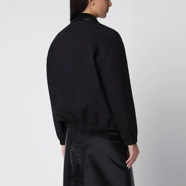 COURREGES Bomber Jacket In Cotton With Vinyl Collar
