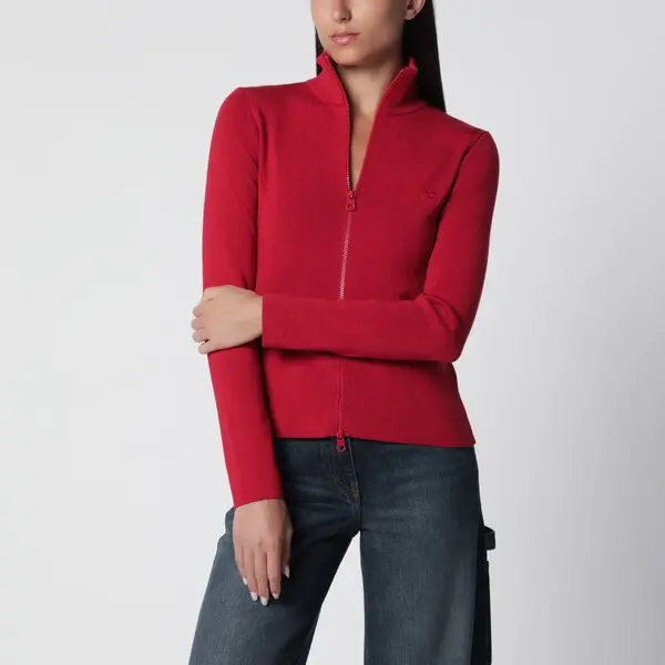 COURREGES High-neck Merino Wool Zip Cardigan