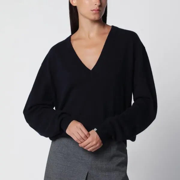 Extreme Cashmere Ben Navy Cashmere V-neck Sweater