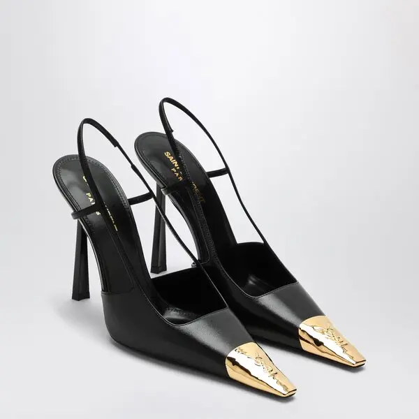 Saint Laurent Jeanne Slingback Pumps In Leather