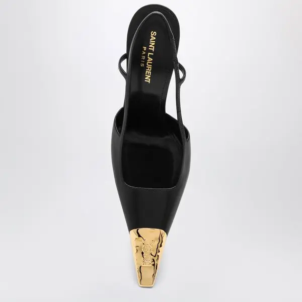 Saint Laurent Jeanne Slingback Pumps In Leather