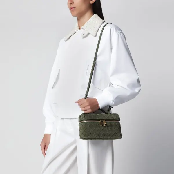 Bottega Veneta Bang Bang Vanity Case In Dark Suede