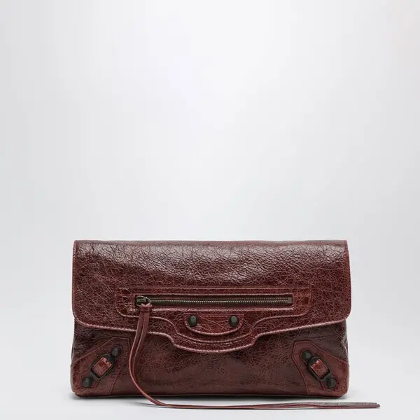 Balenciaga Le City Pouch In Merlot Leather - Red