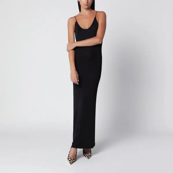 Saint Laurent Backless Viscose Maxi Dress