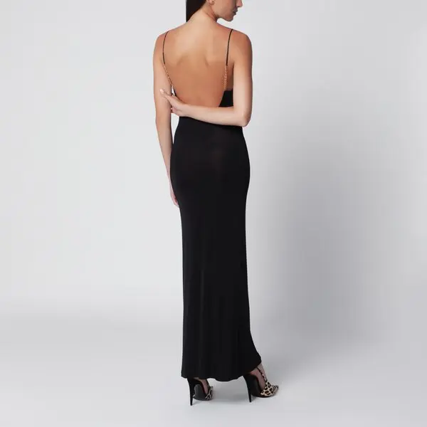 Saint Laurent Backless Viscose Maxi Dress