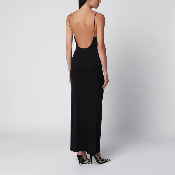Saint Laurent Backless Viscose Maxi Dress