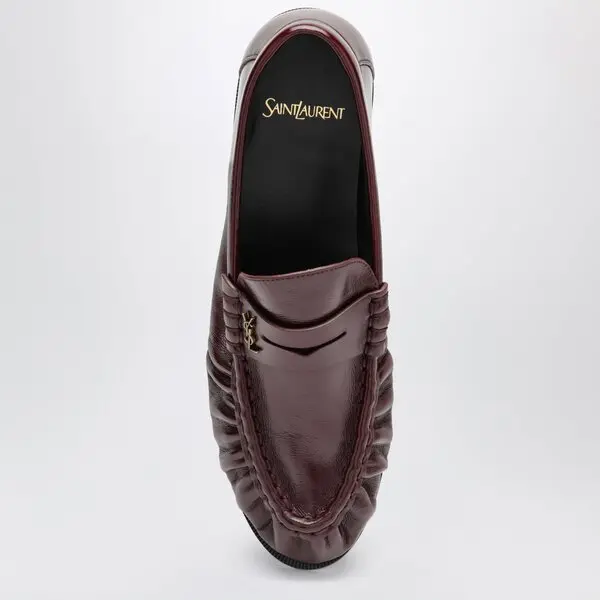 Saint Laurent Le Loafer Bordeaux Calfskin Loafers - Burgundy