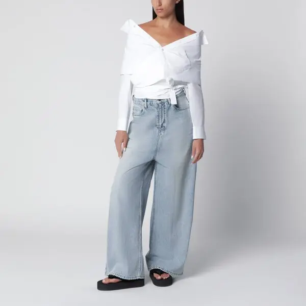 Balenciaga Wide-leg Light Cotton Jeans