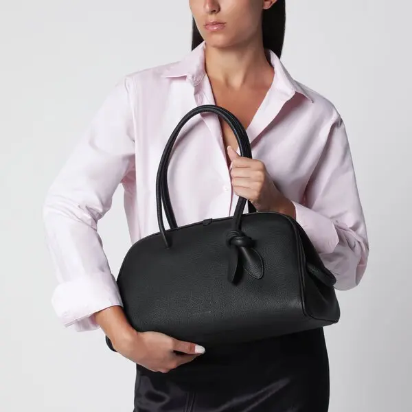 Jacquemus Medium Turismo Bag In Leather - Black