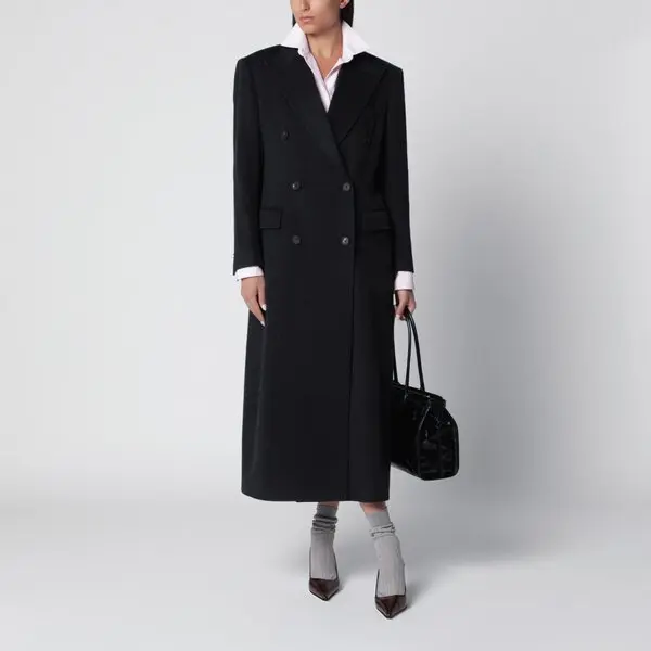 Tagliatore Double-breasted Anthracite Wool Coat