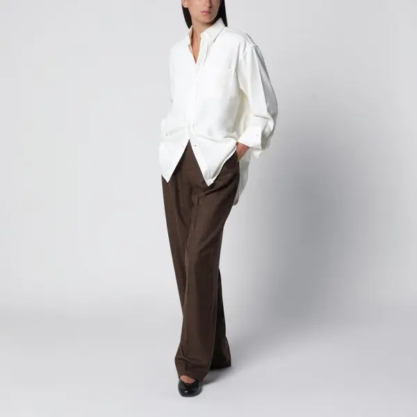 Loro Piana Brown Check-pattern Trousers In Wool And Cashmere
