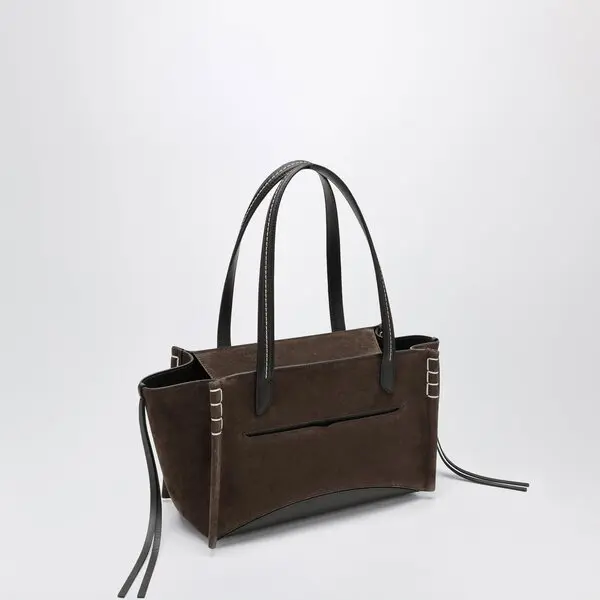 JW Anderson Elongated Loafer Cabas Bag In Suede - Brown