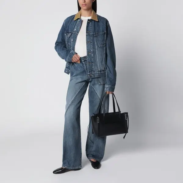 JW Anderson Elongated Loafer Cabas Bag In Smooth Full-grain Calf Leather - Black