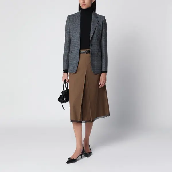 Tagliatore Single-breasted Anthracite Jacket With Houndstooth Pattern In Wool Blend