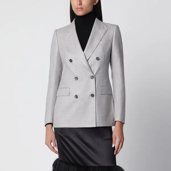 Tagliatore Double-breasted Pearl Jacket In Wool And Cashmere