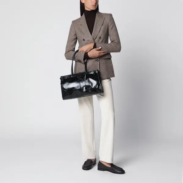 Tagliatore Double-breasted Tobacco-colored Jacket With Houndstooth Pattern In Wool Blend - Brown