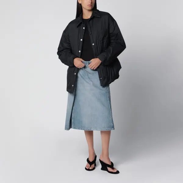 MAISON MARGIELA Midi Wrap Skirt In Blue Denim