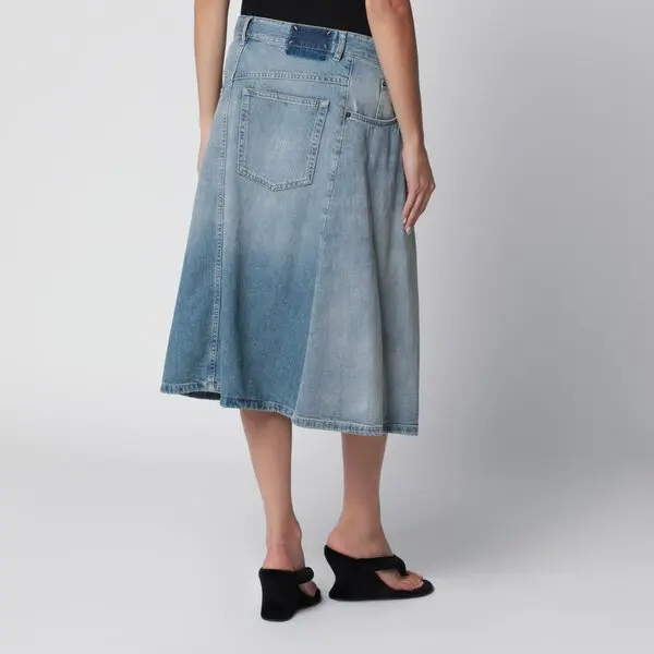 MAISON MARGIELA Midi Wrap Skirt In Blue Denim