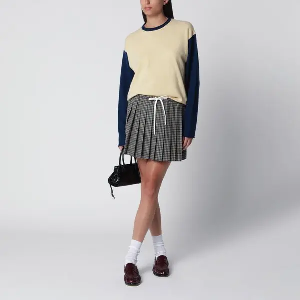 Guest In Residence Oversized Cashmere Baseball Crew Sweater - Multicolor