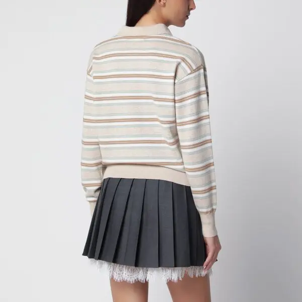 Guest In Residence Collegiate Stripe Polo Sweater