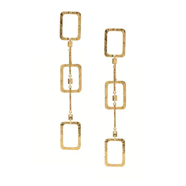 JAREDJAMIN Solene Hammered Link Drop Post Earrings