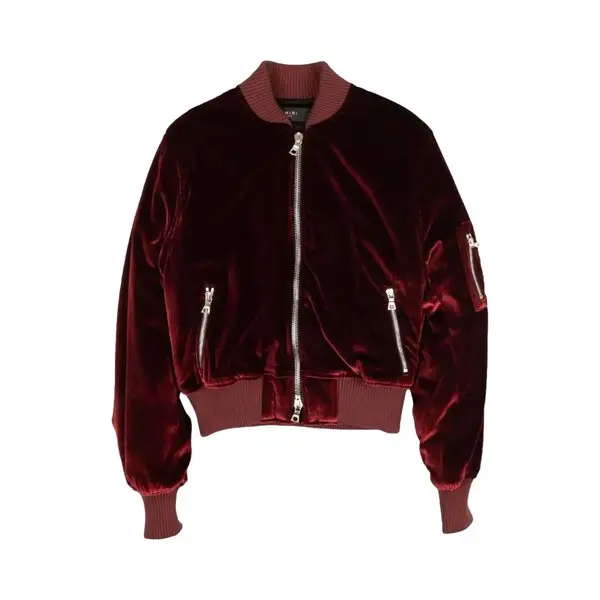 Amiri Velvet Satin Bomber 'burgundy