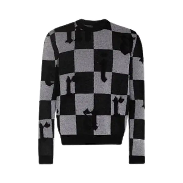 Amiri Logo Check Crewneck Sweater