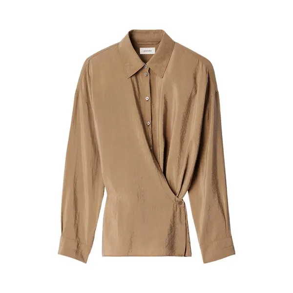 LEMAIRE Straight Collar Twisted Shirt 'toffee
