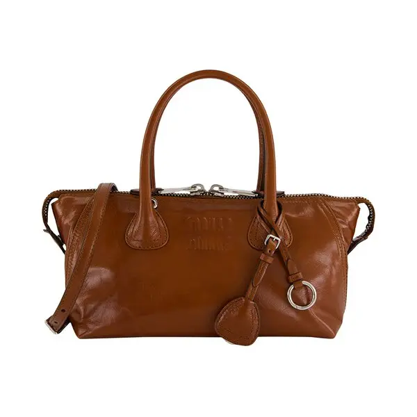 Miu Miu Vitello Shine Borsa A Mano 'palissandro - Brown