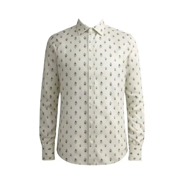 Amiri Peacock Long-sleeve Shirt 'ivory/green
