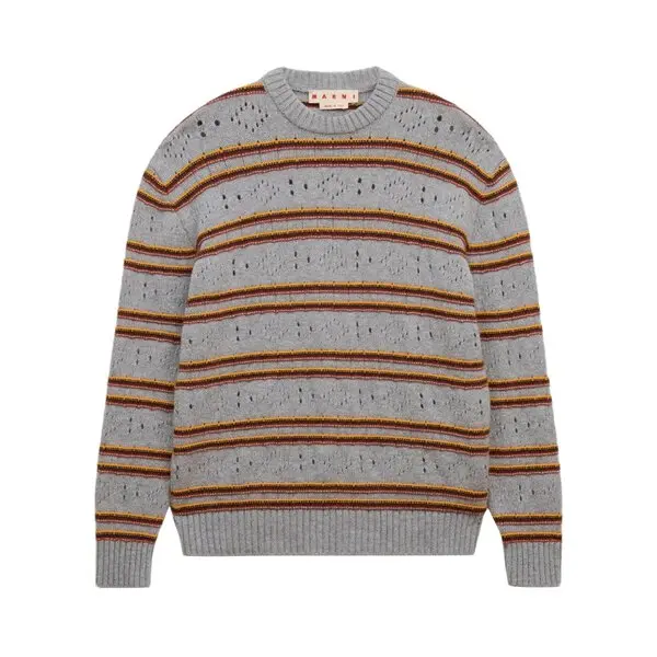 Marni Crewneck Striped Sweater 'inox