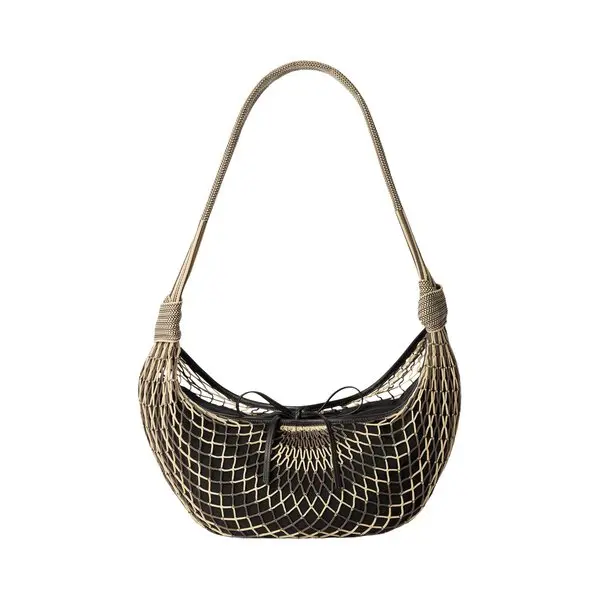 LEMAIRE Croissant Filt Bag 'beige/marron Glace