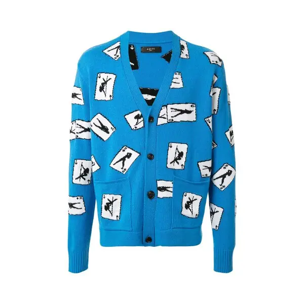 Amiri Cards Intarsia Cardigan