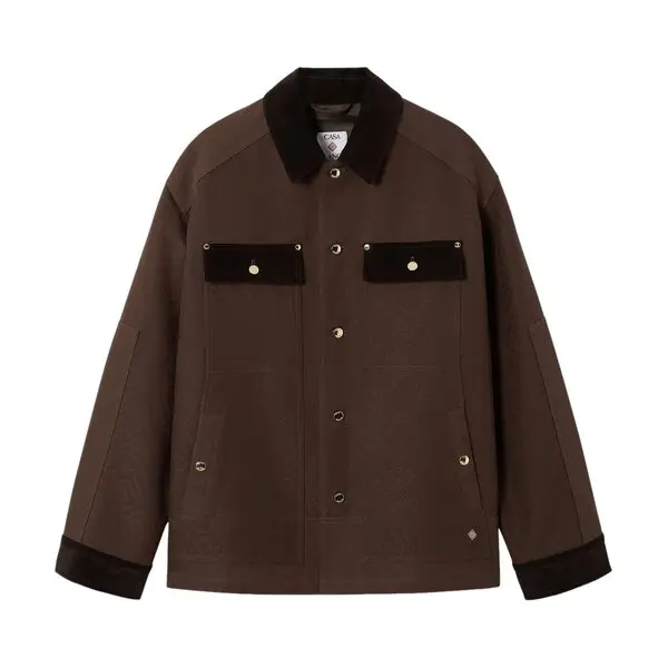 Casablanca Workwear Safari Jacket 'monogram Dark - Brown
