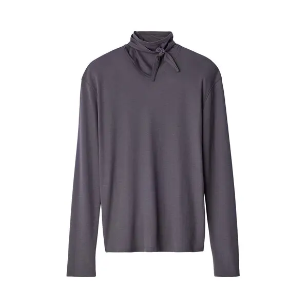 LEMAIRE Long-sleeve Foulard Top 'basalt