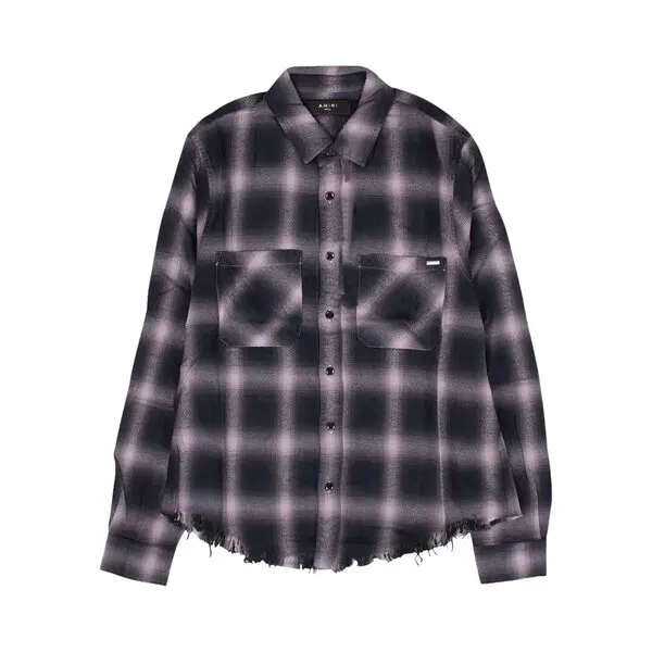 Amiri Shadow Plaid Button Down 'lavender